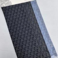 China Full of RR Pattern Jacquard Denim Fabric Cotton Polyester Middle Weight for Special Design Men Jeans for sale