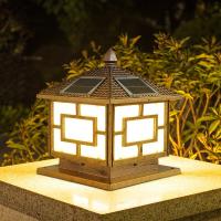 China 6V 9W Led Solar Fence Post Lights Garden Outdoor Traditional Square for sale
