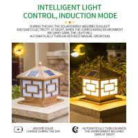 China 6V 9W Led Solar Fence Post Lights Garden Outdoor Traditional Square for sale