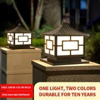 China 2 Inch LED Square Fence Post Solar Lights For Decking Garden Lantern 16W Ip65 for sale
