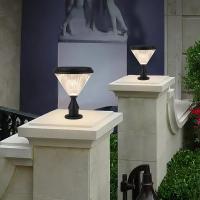 China 5V 4.5W Led Patio Post Lights Lantern Outdoor Modern Fence Post Caps 26x26x33cm for sale