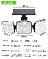 China 200w 122 SMD LED Outdoor Solar Led Wall Lights With Sensor 195x130x100mm for sale