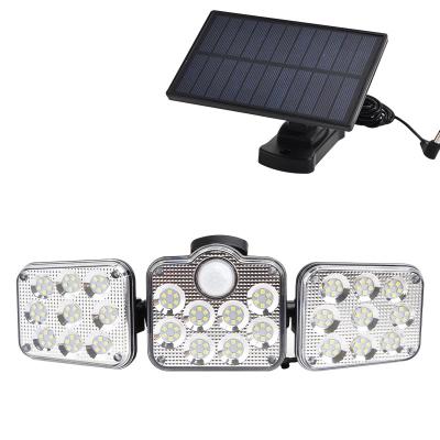 China 3 Head Led Solar Wall Lamp Outdoor With Motion Sensor 138 SMD 250w 200x135x115mm for sale
