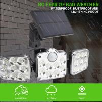 China 3 Head Led Solar Wall Lamp Outdoor With Motion Sensor 138 SMD 250w 200x135x115mm for sale