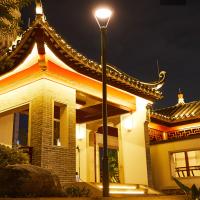 China 20w 30W LED Solar Panel Garden Pole Lights For Outside Shed Yard for sale