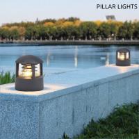 China Gate Led Pillar Lights Outdoor Column Driveway Aluminum PC 215x255MM E27 for sale