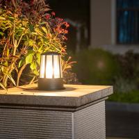 China Outdoor Led Solar Pillar Lights Modern 125x230MM E27 220V Deep Coffee Sand for sale