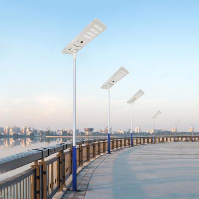 China All In One Solar Street Courtyard Light Manufacturer Round Corner 3 Heads 150W 715x350x60mm for sale