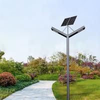 China 60W Courtyard Led Solar Street Lamp 60w Double Lamp Caps For Two Way Lanes for sale