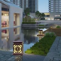 China 10W Warm White Driveway Fence Exterior Led Post Lights Courtyard Column Lamp 430x300x300mm for sale