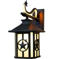 China 60W Matte Black Led Wall Light Fixtures Outdoor Waterproof Carriage Shape Double Sources for sale