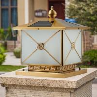 China Remote Control LED Post Lamp Patio Outdoor Column Led Lights Post Exterior Laser Carving for sale