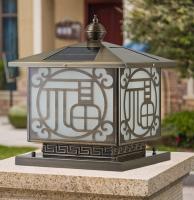 China Remote Control LED Post Lamp Patio Outdoor Column Led Lights Post Exterior Laser Carving for sale