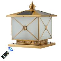 China Remote Control LED Post Lamp Patio Outdoor Column Led Lights Post Exterior Laser Carving for sale