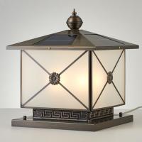 China Remote Control LED Post Lamp Patio Outdoor Column Led Lights Post Exterior Laser Carving for sale