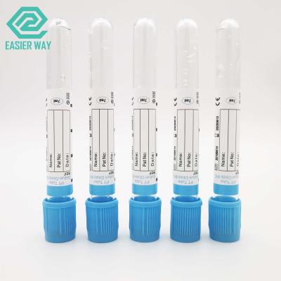 China Non Toxic Blood Collection Tubes Vacuum Pt Tube Sodium Citrate With Blue Cap for sale