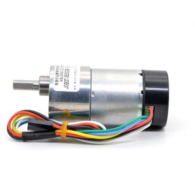 China Dc Gear Motor With Large Torque Encoder JGB37-3530GB 24V 111RPM 1:90 24v Brush Gear Motor With Encoder for sale