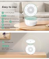 China USB Rechargeable White Noise Machine with Night Light and Timer for sale