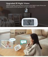 China 5 Inch Wireless Baby Monitor with Auto Tracking and 5000mAh Battery for sale