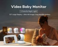China 5.5 Inch 4K Baby Monitor with Pan-Tilt Camera & 5000mAh Battery for sale