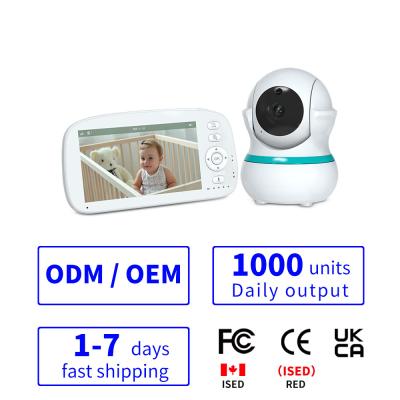 China 5 Inch 720P HD Wireless Baby Monitor with Pan-Tilt Night Vision for sale