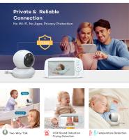 China 5 Inch HD Baby Monitor with Night Vision and Two-Way Audio for sale