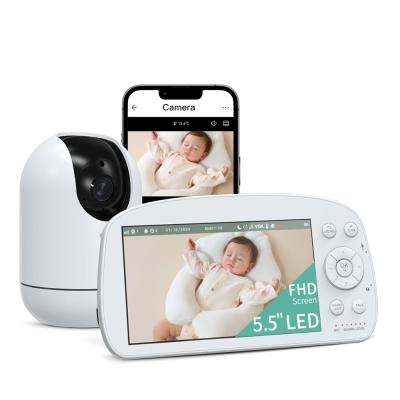 China 5.5 Inch 1080P WiFi Baby Monitor with PTZ Camera and 5000mAh Battery for sale