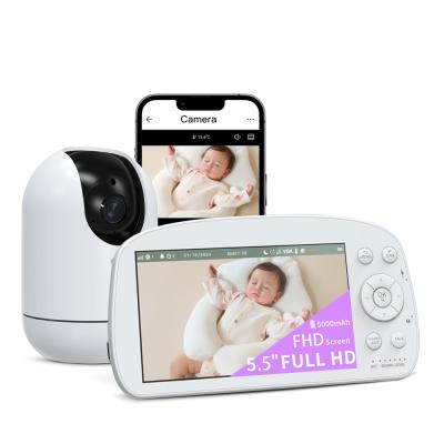 China 5.5 Inch WiFi Baby Monitor with 1080P PTZ Camera and 5000mAh Battery for sale