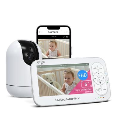 China 5inch 1080P WiFi Baby Monitor with 360° Pan-Tilt and 5000mAh Battery for sale