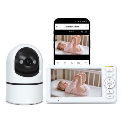 China Tuya Smart 720P 2.4G WiFi Baby Monitor Pan Tilt Zoom Split Screen Multi Cameras Temperature Alert 5 Inch LCD Screen Baby Monitor for sale