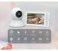 China New Products 2026 New Babyphone Clear Night Vision 5 inch Screen VOX Mode 1000ft Wireless Two Way Talking Baby Monitor Camera for sale