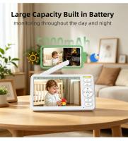 China 5000mAh Battery 6inch Screen Portable Baby Camera Night Vision 1000ft 2-Way Audio Video Baby Monitor with Temperature Sensor for sale