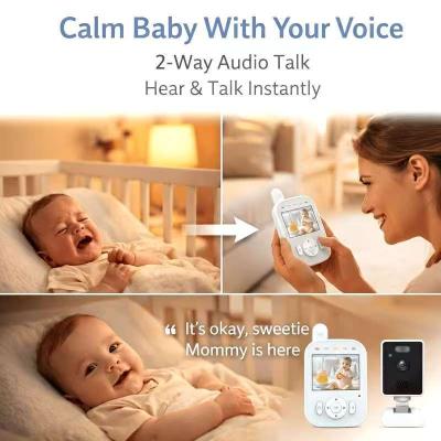 China 1500mAh Battery 2.8 Inch 720p 2.4G Wireless Night Vision Two-way Talk Feeding Timer Temperature Detection Video Baby Monitor for sale