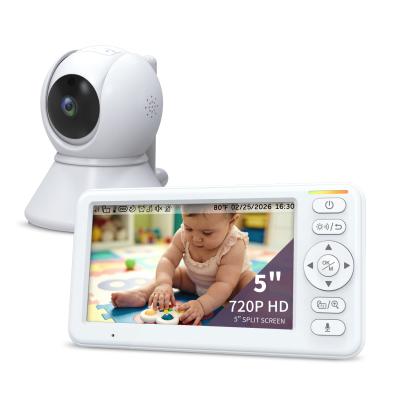 China Secure Transmission No WiFi Clear Night Vision Lullabies Room Temperature Display 5 Inch Screen Video Baby Monitor with Camera for sale