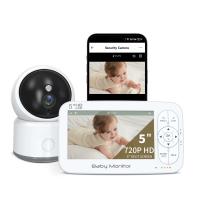 China 5.5 Inch Tuya Smart Wifi 2.4Ghz Temperature Motion Crying Detection Video Baby Monitor for sale