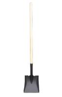China Carbon Steel Square Garden Shovel with Straight Wood Handle 230x270x495x1500mm for sale