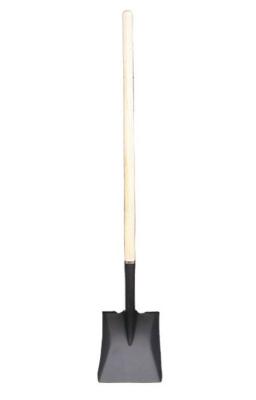 China Carbon Steel Square Garden Shovel with Straight Wood Handle 230x270x495x1500mm for sale