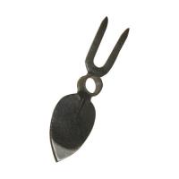 China 30020109 Round Hole Eye Peach Type Two Tines Sharp Tips Forged Fork-Hoe vegetable Digging Garden backyard Hoe for sale