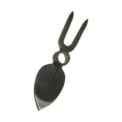 China 30020109 Round Hole Eye Peach Type Two Tines Sharp Tips Forged Fork-Hoe vegetable Digging Garden backyard Hoe for sale