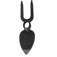 China 30020110 Oval Hole Eye Two Tines Sharp Tips backyard vegetable Fork-Hoe Forged Digging Garden Hoe for sale