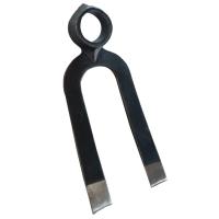 China Forged Round Eye 2 Tines Digging Garden Fork Hoe 115x255mm 800g for sale