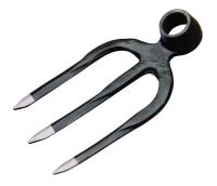 China Forged 3 Tine Fork Hoe Digging Garden Hoe 1300g 175x325mm Round Hole Eye for sale