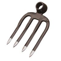 China 4 Tines Forged Digging Fork Hoe Steel Garden Fork 1600g 195x330mm Round Hole Eye Strong Sharp for sale