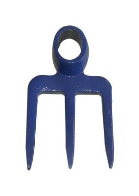 China Forged Three Tines Garden Hoe 300g Oval Hole Eye Farming Digging Fork Hoe for sale