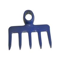 China Forged Oval Hole Eye Five Tines Garden Fork Rake 400g Digging Tool for sale