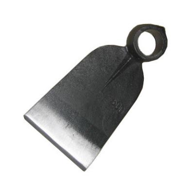 China Round Hole Eye Carbon Steel Cutting Spade Forged Digging Garden Farming Hoe 600g 105x210mm for sale