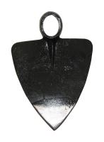 China Oval Hole Eye Carbon Steel Delta Triangle Peach Type Forged Digging Hoe 900g 170x240mm for sale