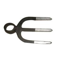 China Forged Three Tines Garden Hoe Rake 150x260mm Oval Hole Eye Farming Digging Fork for sale