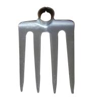 China 4 Tines Round Hole Eye Metal Fork Hoe Digging Garden Hoe Rake 170x230mm 650g for sale
