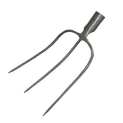 China 3 Tine Carbon Steel Forged Hay Fork 210x300x400mm Manure Pitch Fork for Farming for sale